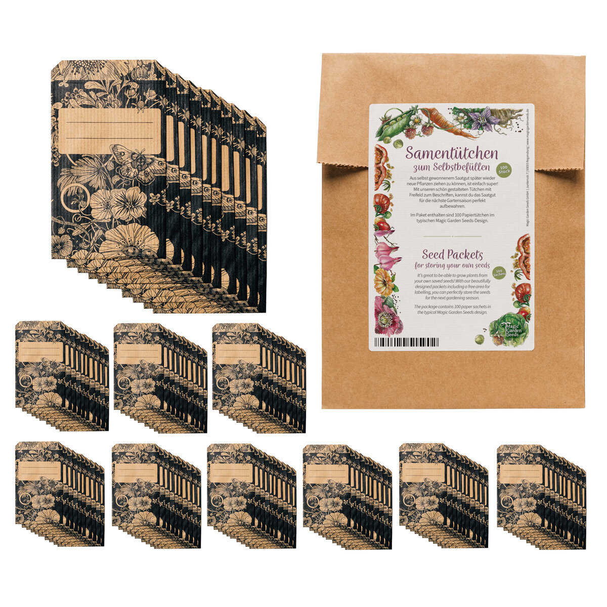 100 sachets de semences vides à remplir et étiquetter pour les semences ...